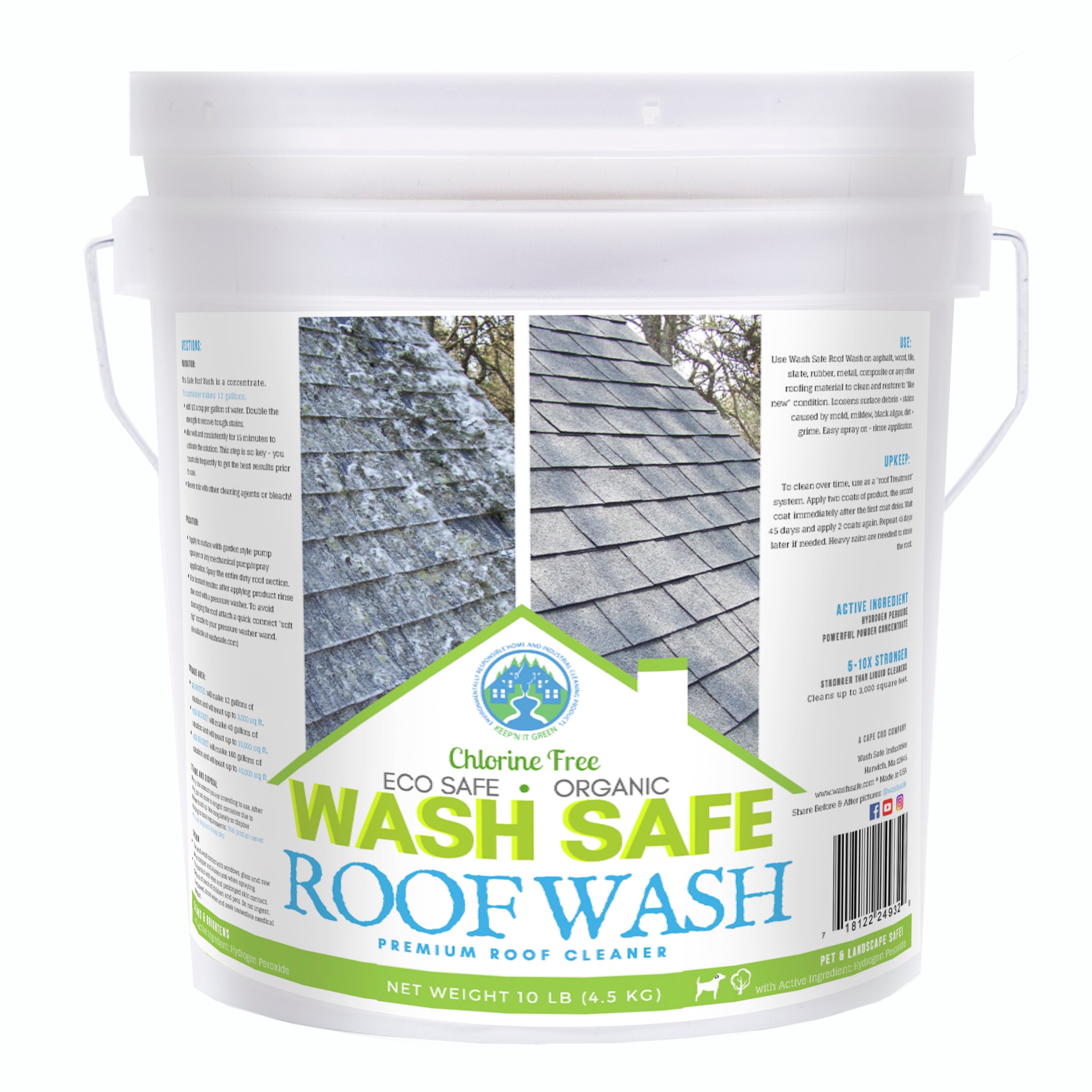 Wash Safe™ ROOF WASH Eco-Safe and Organic Roof Cleaner | Clear, Bleach ...