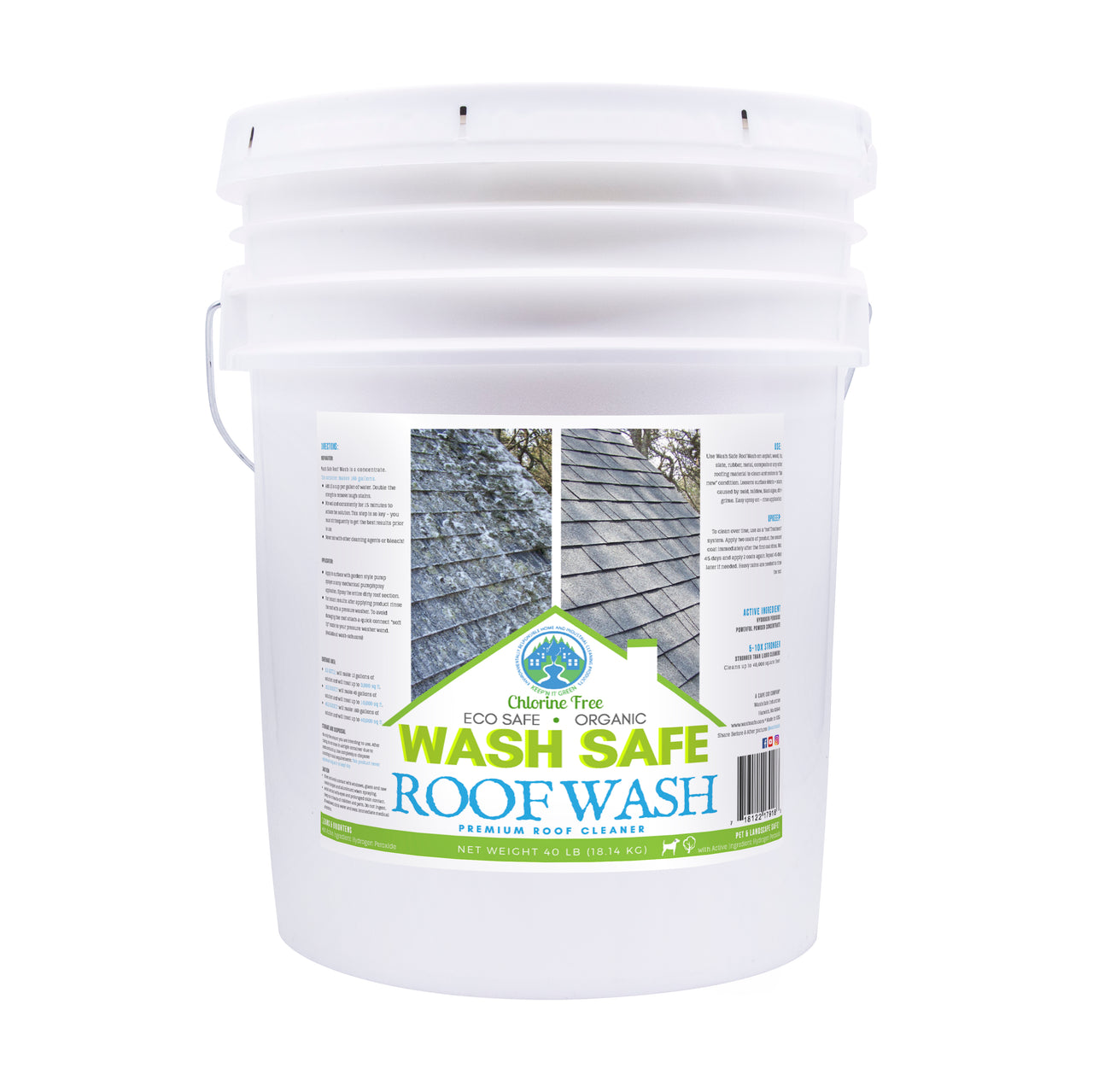 Wash Safe™ ROOF WASH Eco-Safe and Organic Roof Cleaner | Clear, Bleach ...