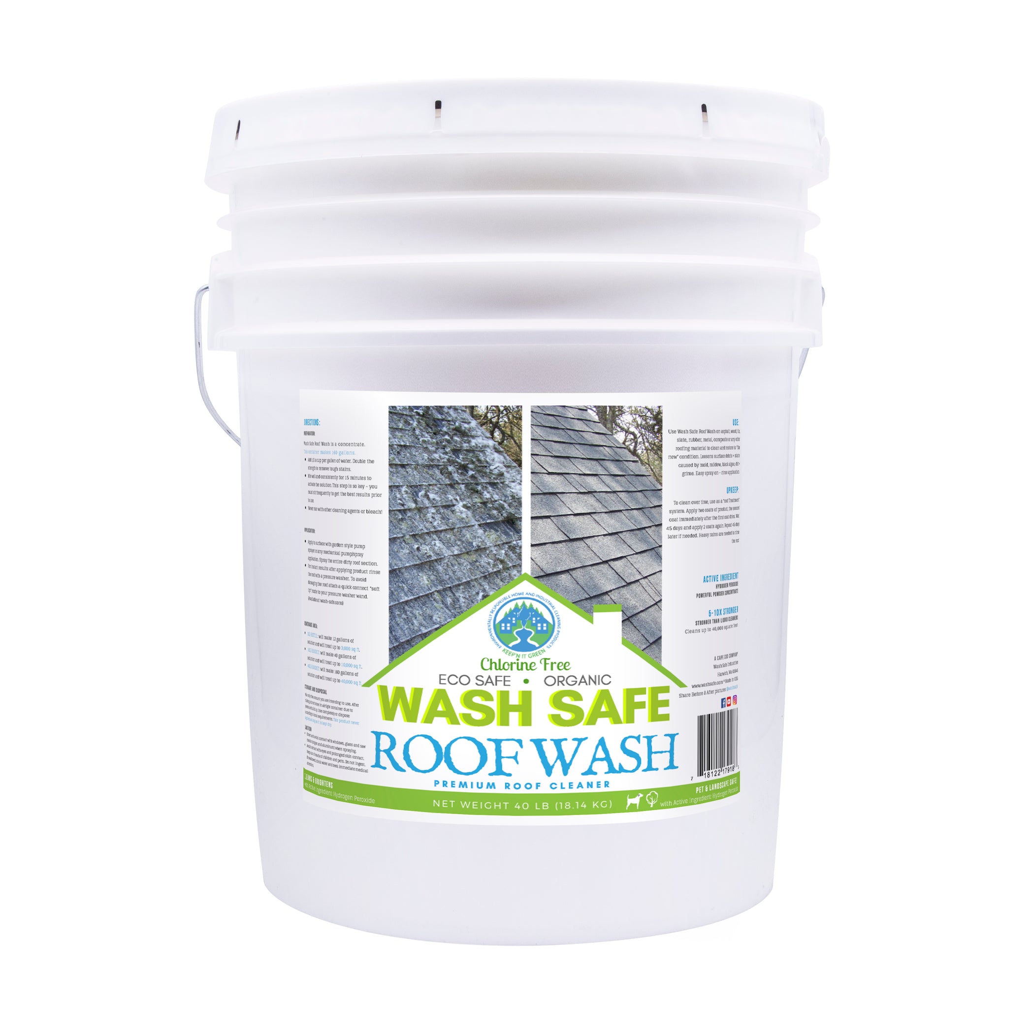 Wash Safe™ ROOF WASH Eco-Safe and Organic Roof Cleaner | Clear, Bleach ...