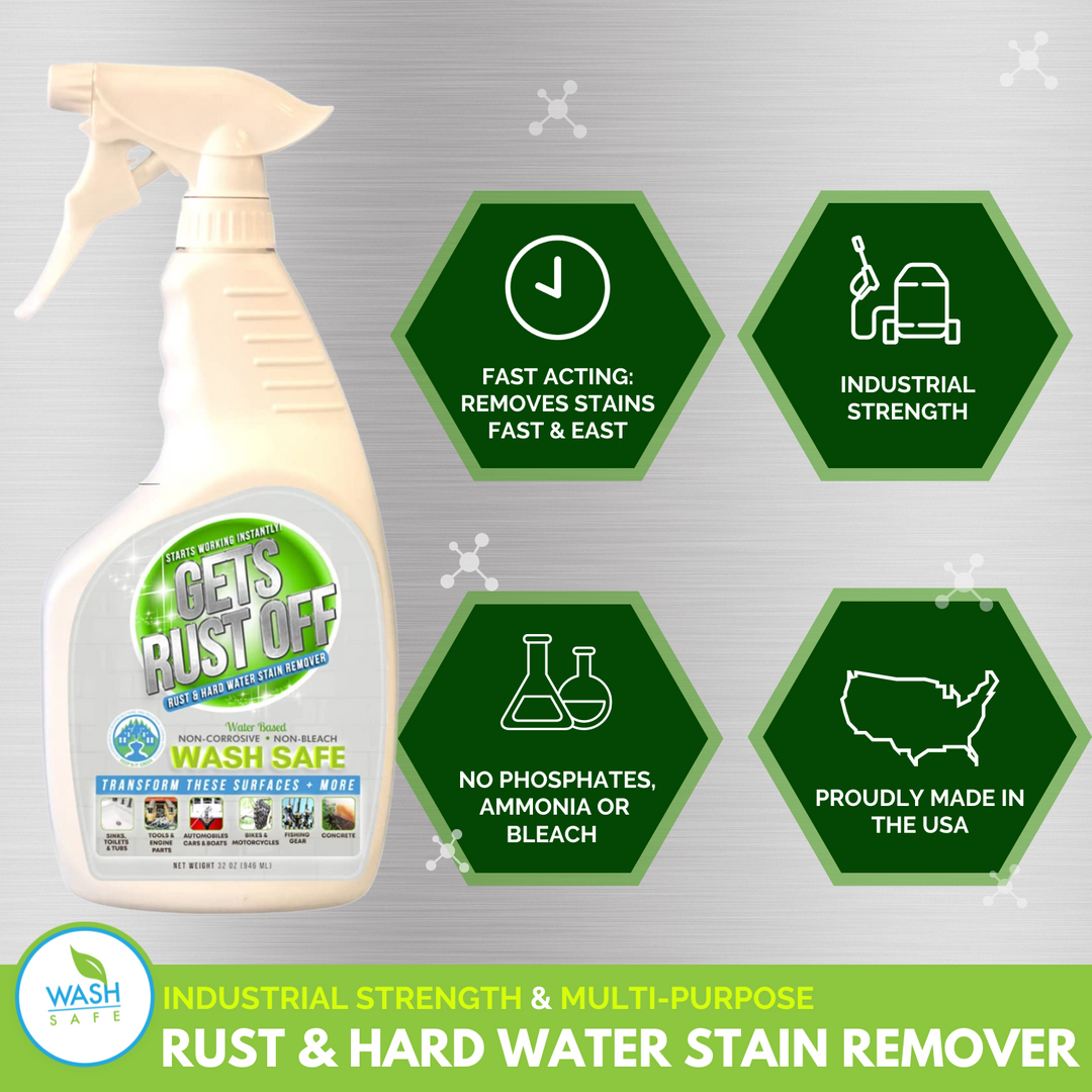 Wash Safe™ GETS RUST OFF | Non-Corrosive, Non-Bleach Rust & Hard Water ...